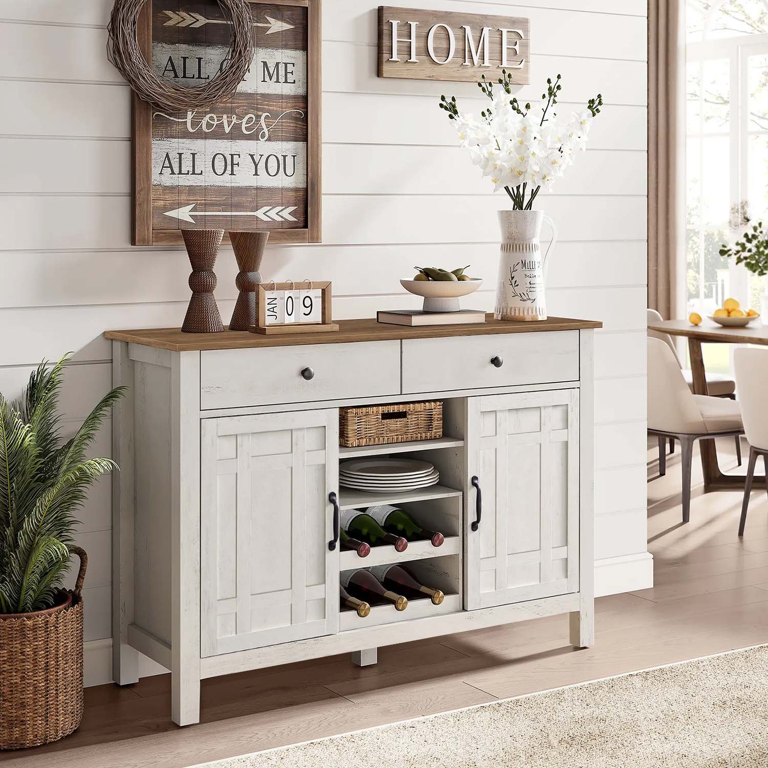 Farmhouse Buffet Sideboard with Drawers - topclassfurniture